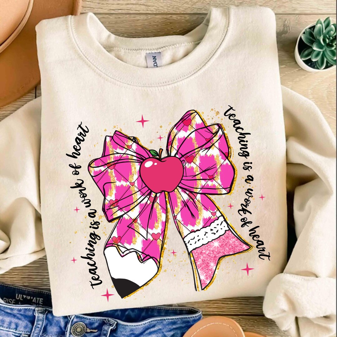 Teacher Valentine Coquette Bow Pencil Png, Glitter Valentine Teacher ...