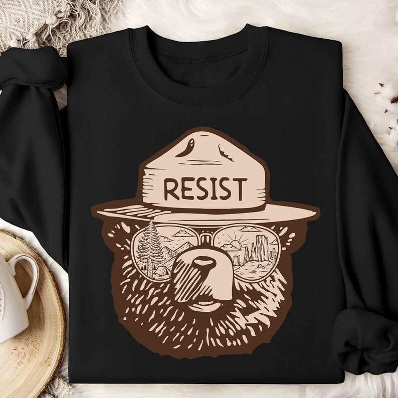 Smokey the Bear Resist Png, Bear Resist Png, Resist Fascism National ...