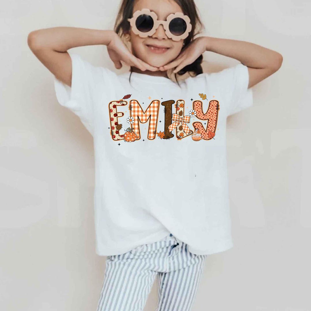Personalized Kids Fall Shirt, Fall Kids Name Shirt, Cute Fall Shirt ...