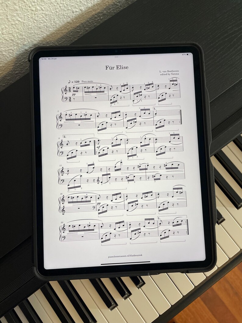 Für Elise - BEETHOVEN | Piano Sheet Music With Fingering and Pedal ...