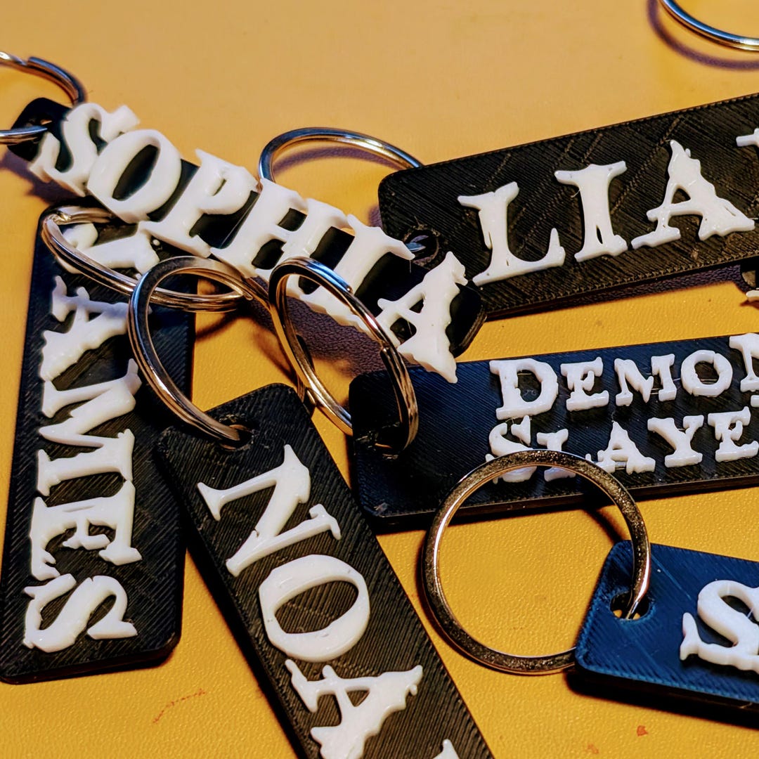 Personalized Demon Slayer Keychain | Custom Anime Name Tag | 3D Printed ...