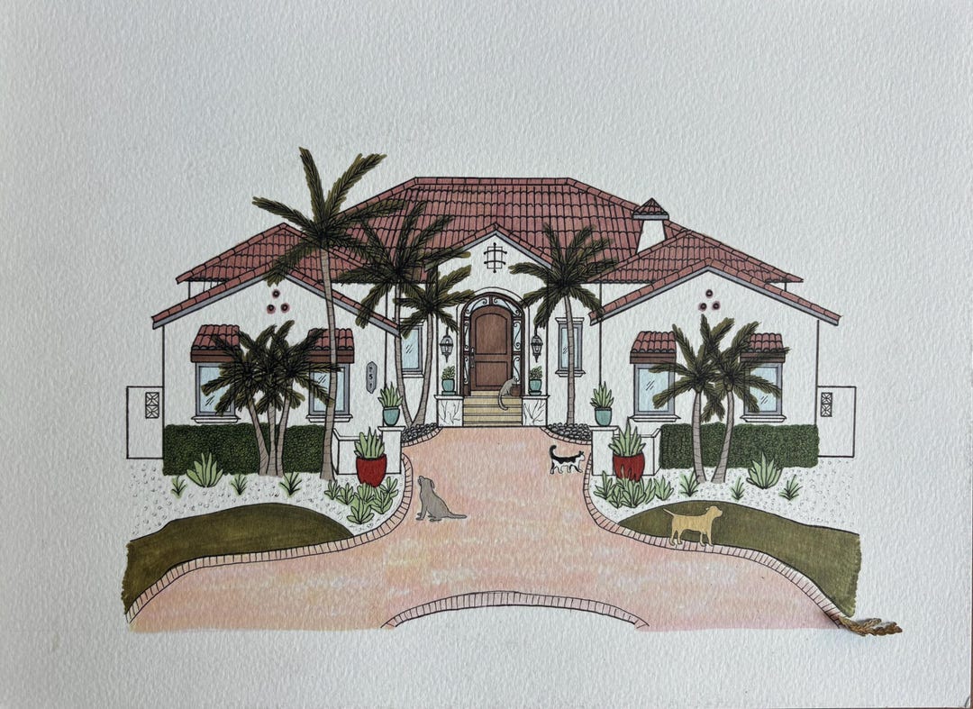 Hand-drawn Home & Building Drawings - Great Personal and House Warming ...
