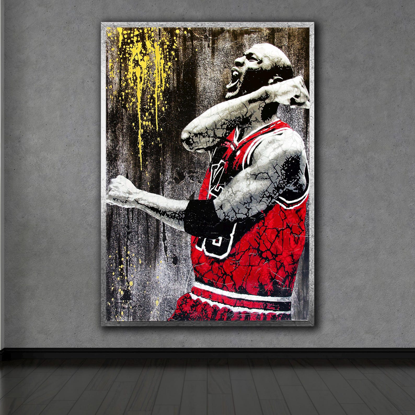 Michael Jordan Graffiti Pop Art Canvas Wall Decor, Banksy Style Pop Art ...