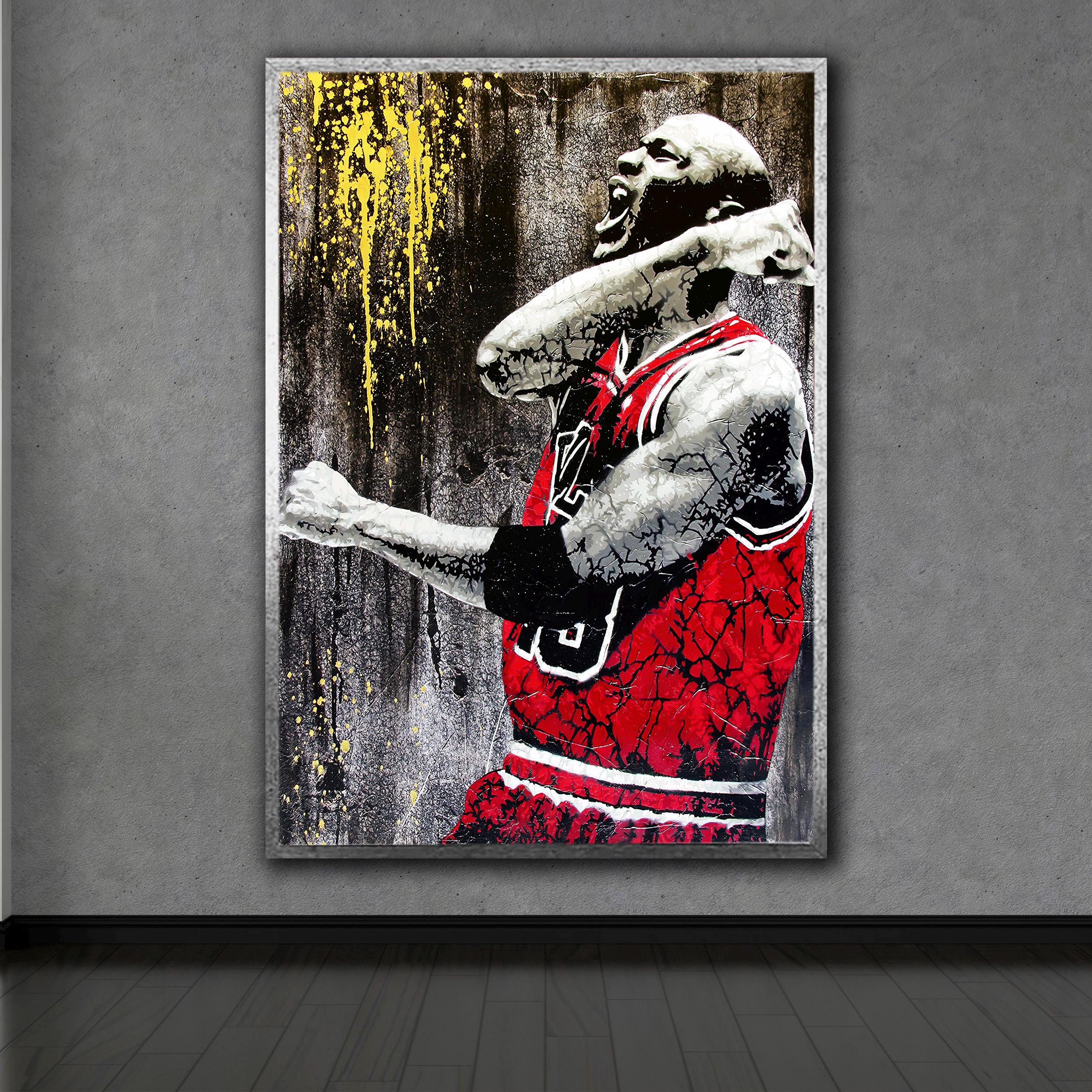 Michael Jordan Graffiti Pop Art Canvas Wall Decor, Banksy Style Pop Art ...