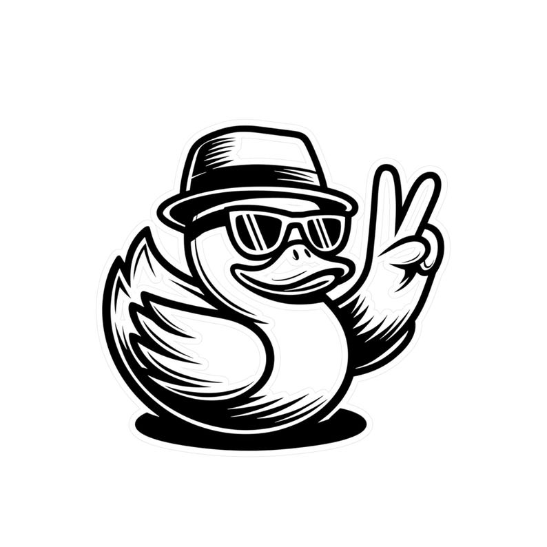 Cool Duck Peace Sign Vinyl Decal - Trendy Wall Decor Sticker for Home ...