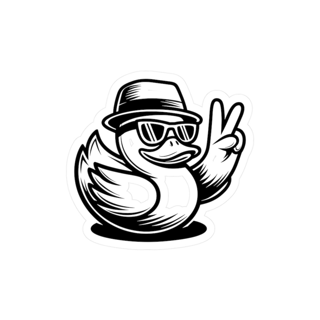 Cool Duck Peace Sign Vinyl Decal - Trendy Wall Decor Sticker for Home ...