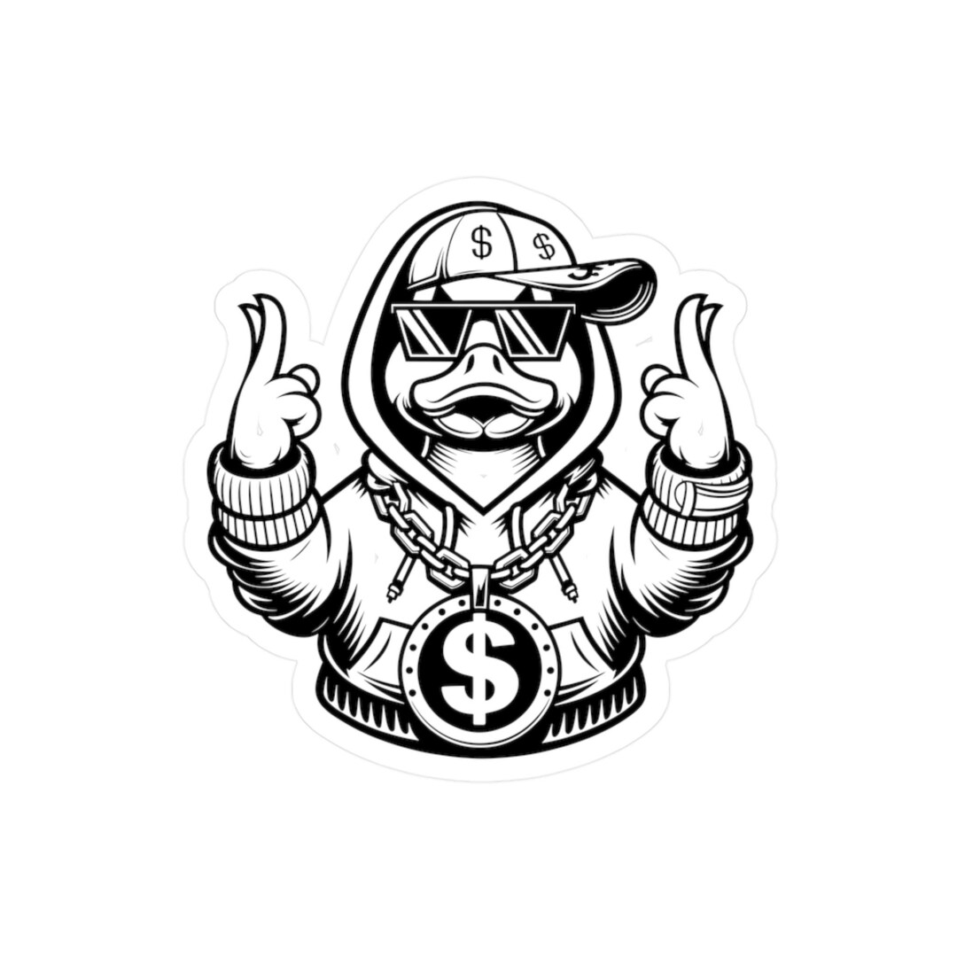 Cool Duck Gangsta Kiss-cut Vinyl Decals - Unique Sticker for Home and ...
