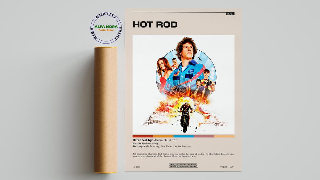 Hot Rod / Hot Rod Movie Poster / Minimalist Movie Print / Vintage Retro ...