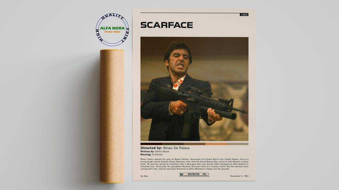 Scarface / Scarface Movie Poster / Minimalist Movie Print / Vintage ...