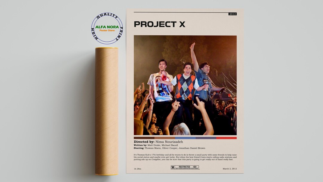 Project X Poster / Project X Movie / Minimalist Movie Print / Vintage ...