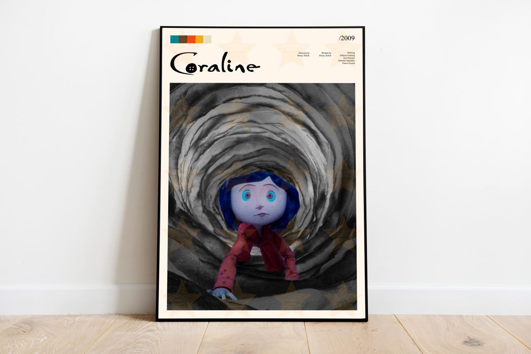 Coraline Poster / Coraline Animation / Minimalist Movie Print / Vintage ...
