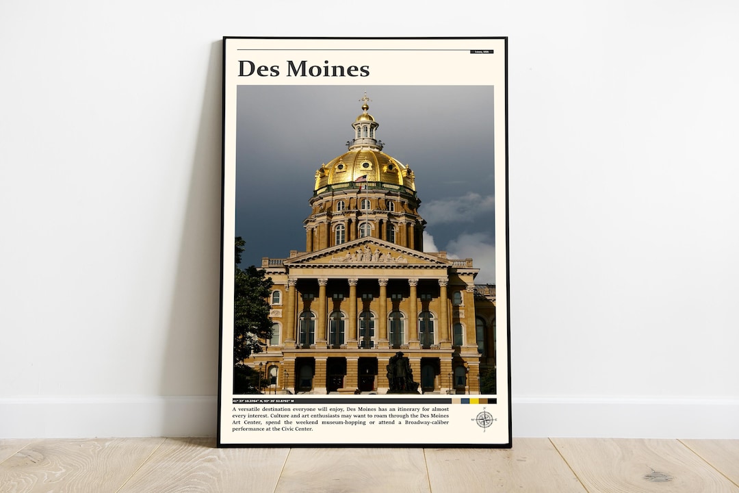 Des Moines Print / Des Moines Wall Art / Des Moines Poster / Des Moines ...