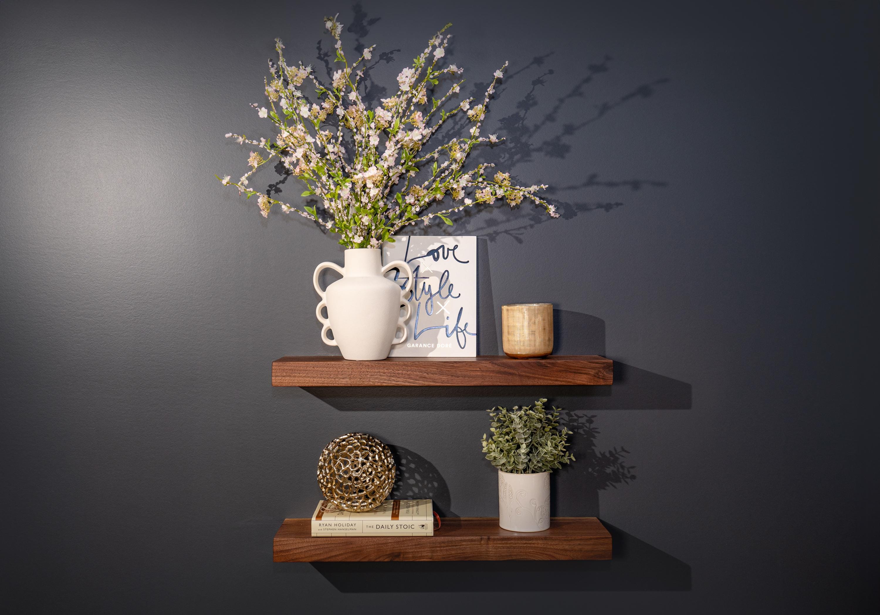 Heavy Duty Floating Shelves, Walnut Floating Shelves, Living Room ...