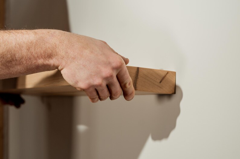 White Oak Floating Shelves, Custom Floating Shelves, Living Room ...