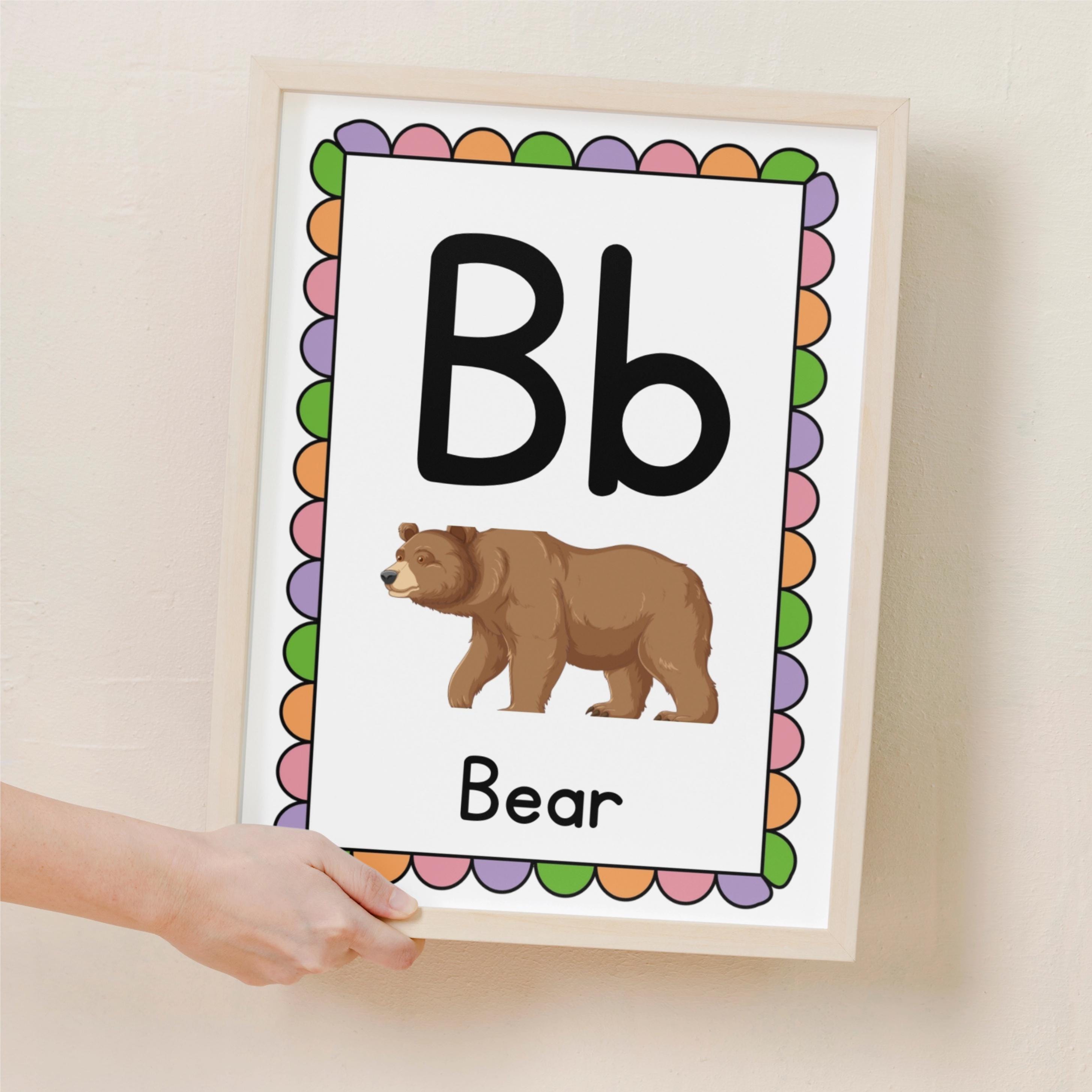 Printable Animal Alphabet Flashcards, ABC Handwriting Practice for ...