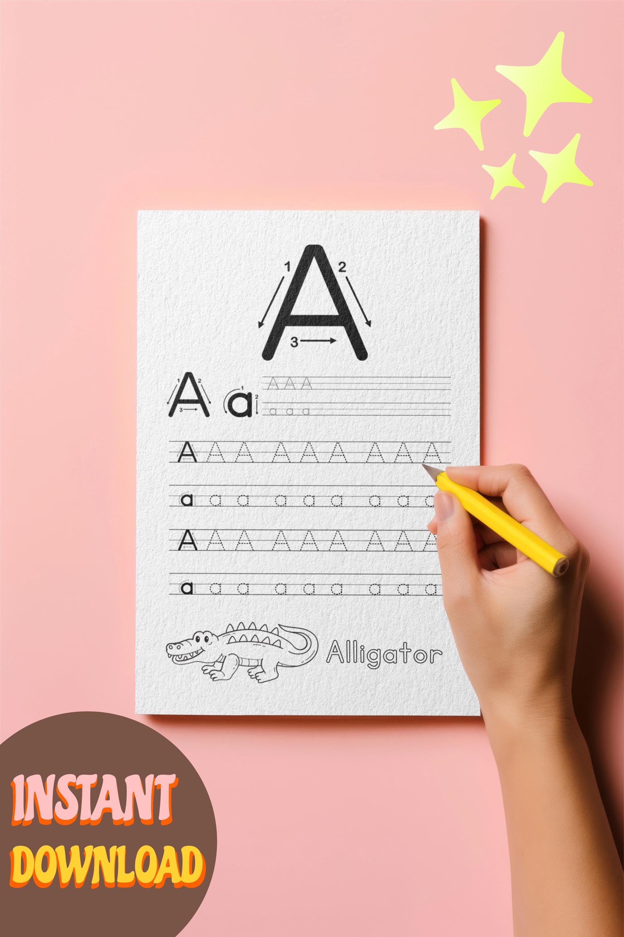 Printable Animal Alphabet Flashcards, ABC Handwriting Practice for ...