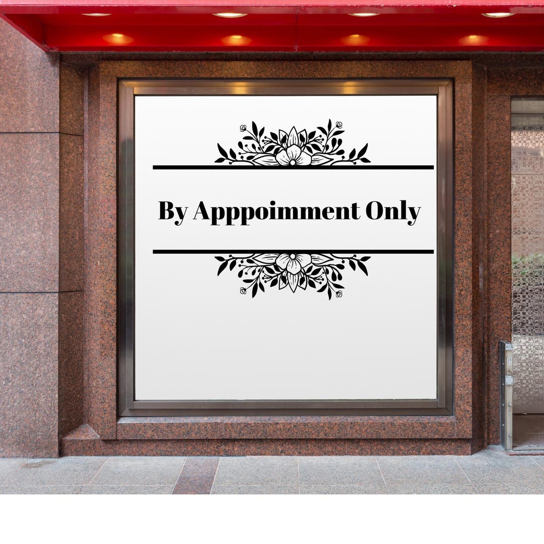 By Appointment Only Decal, Personalized Business Window Decal, Window ...