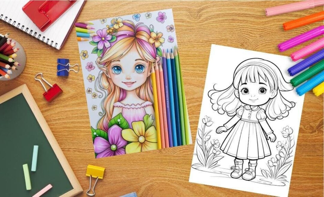 20 Coloring Pages for Girls - Etsy