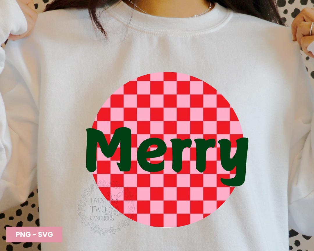 Retro Checkered Merry Png, Retro Checkered Merry Png, Christmas Vibes ...