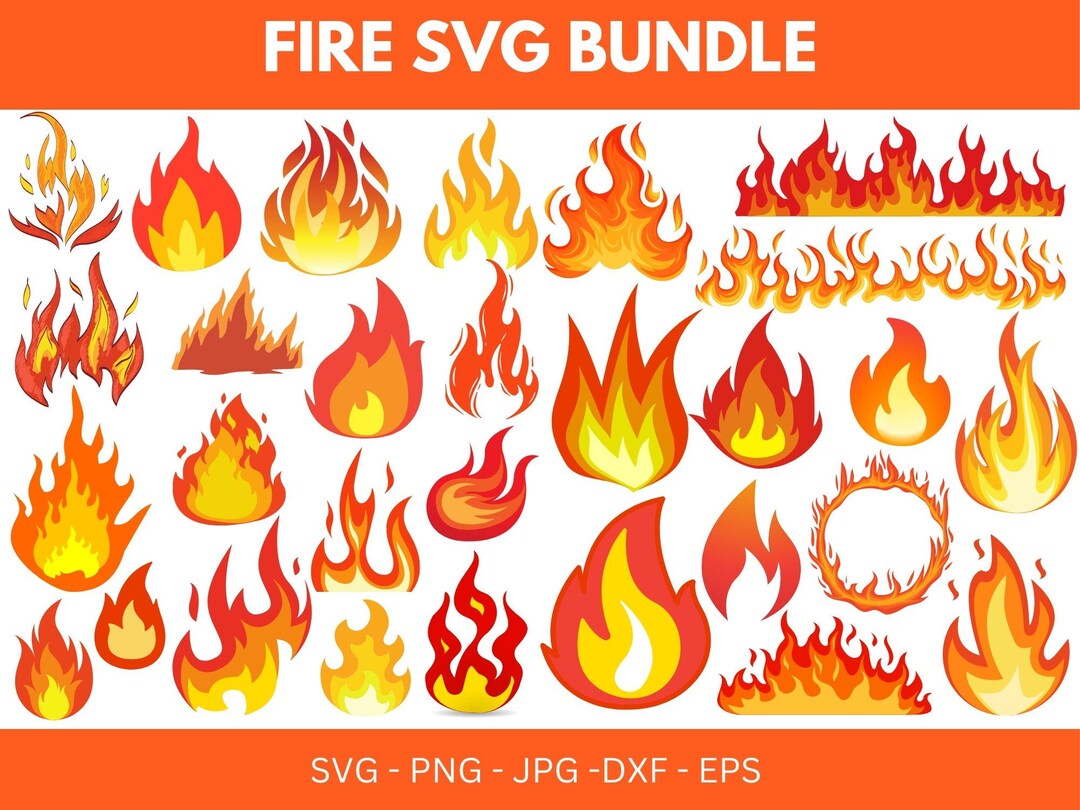 Fire SVG Bundle, Fire Clipart, Fire Svg Files, Fire Flames Svg, Flames ...