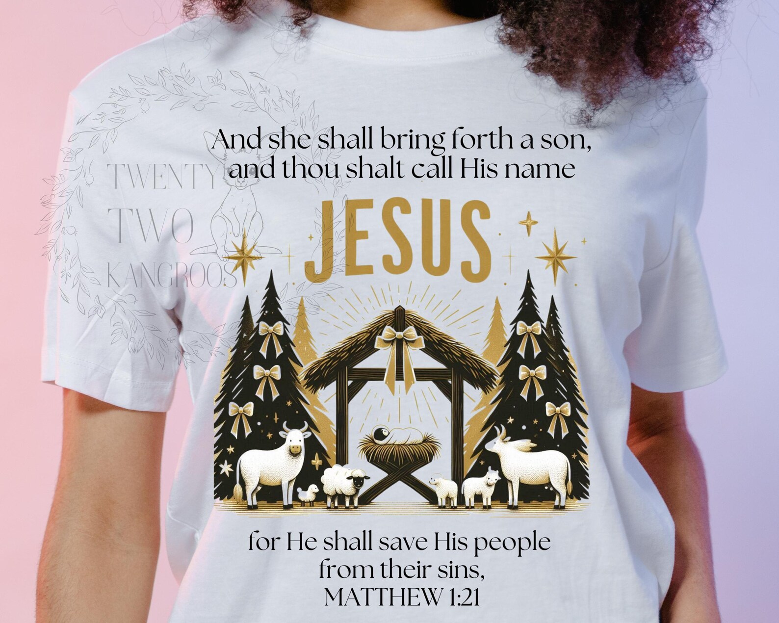 Christian Nativity Scene PNG, Matthew 1:21 Sublimation Design, Jesus ...
