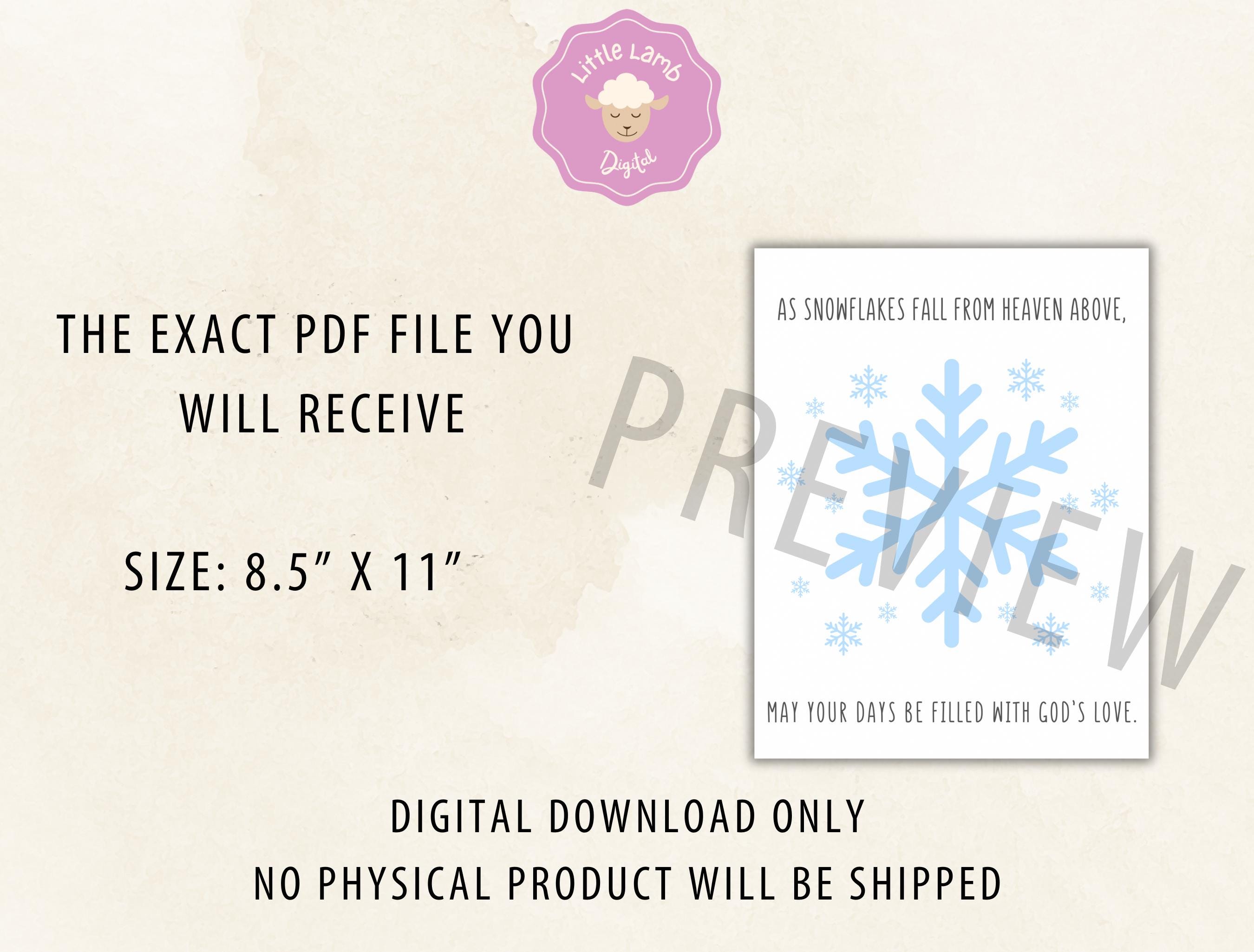 Snowflake Handprint Winter Blessing Craft, Sunday School Art (digital ...