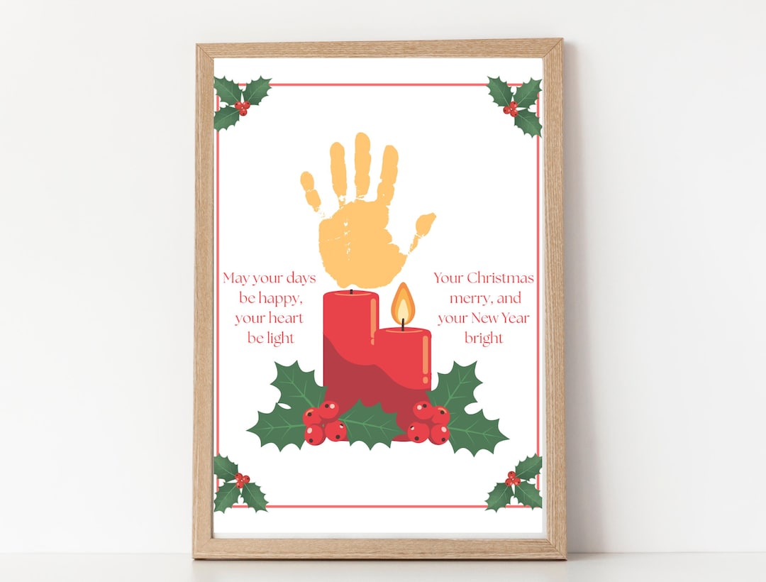 Christmas Candle Handprint Art, Christmas Poem Keepsake Craft (PDF ...