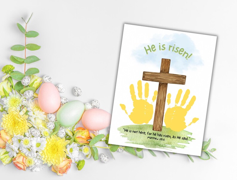 Printable Easter Handprint Art Craft for Kids, Bible Craft for Easter ...