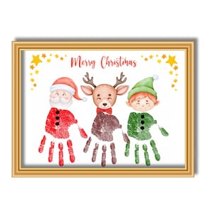Christmas Handprint Art, Christmas Santa Craft, Christmas Keepsake ...