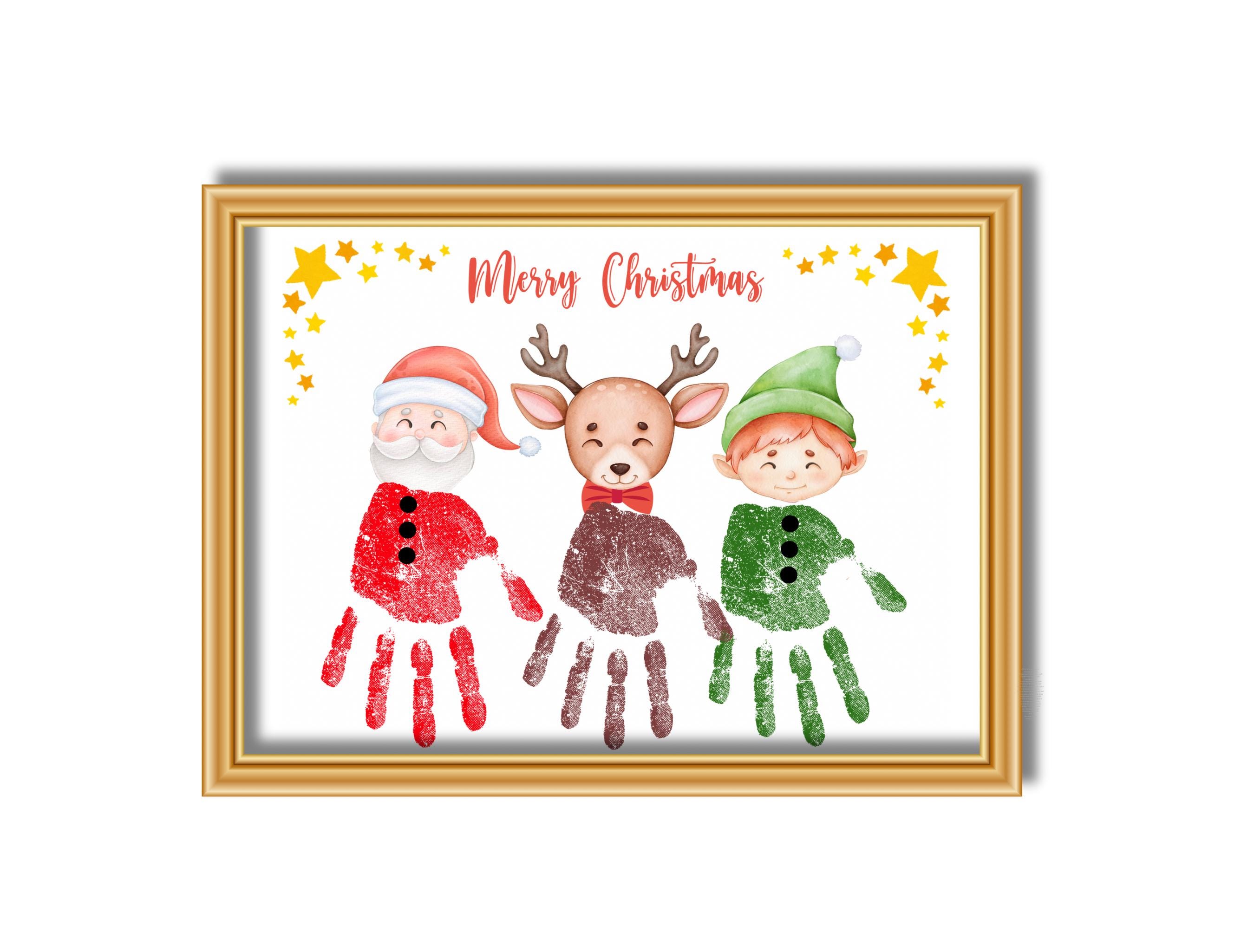Christmas Handprint Art, Christmas Santa Craft, Christmas Keepsake ...