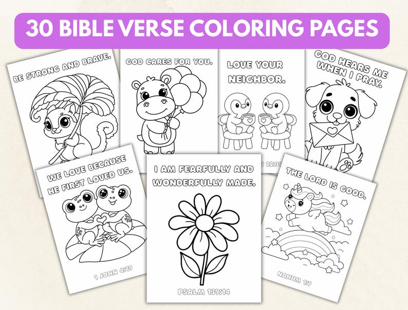 Preschool Bible Verse Coloring Pages: Sunday School Activity (PDF ...
