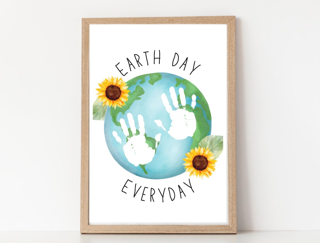 Earth Day Handprint Art Printable, Kids Craft (digital Download) - Etsy