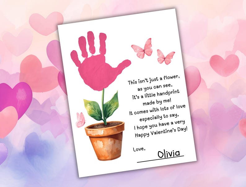 Valentine’s Day Handprint Art, Valentine’s Handprint Craft Poem ...