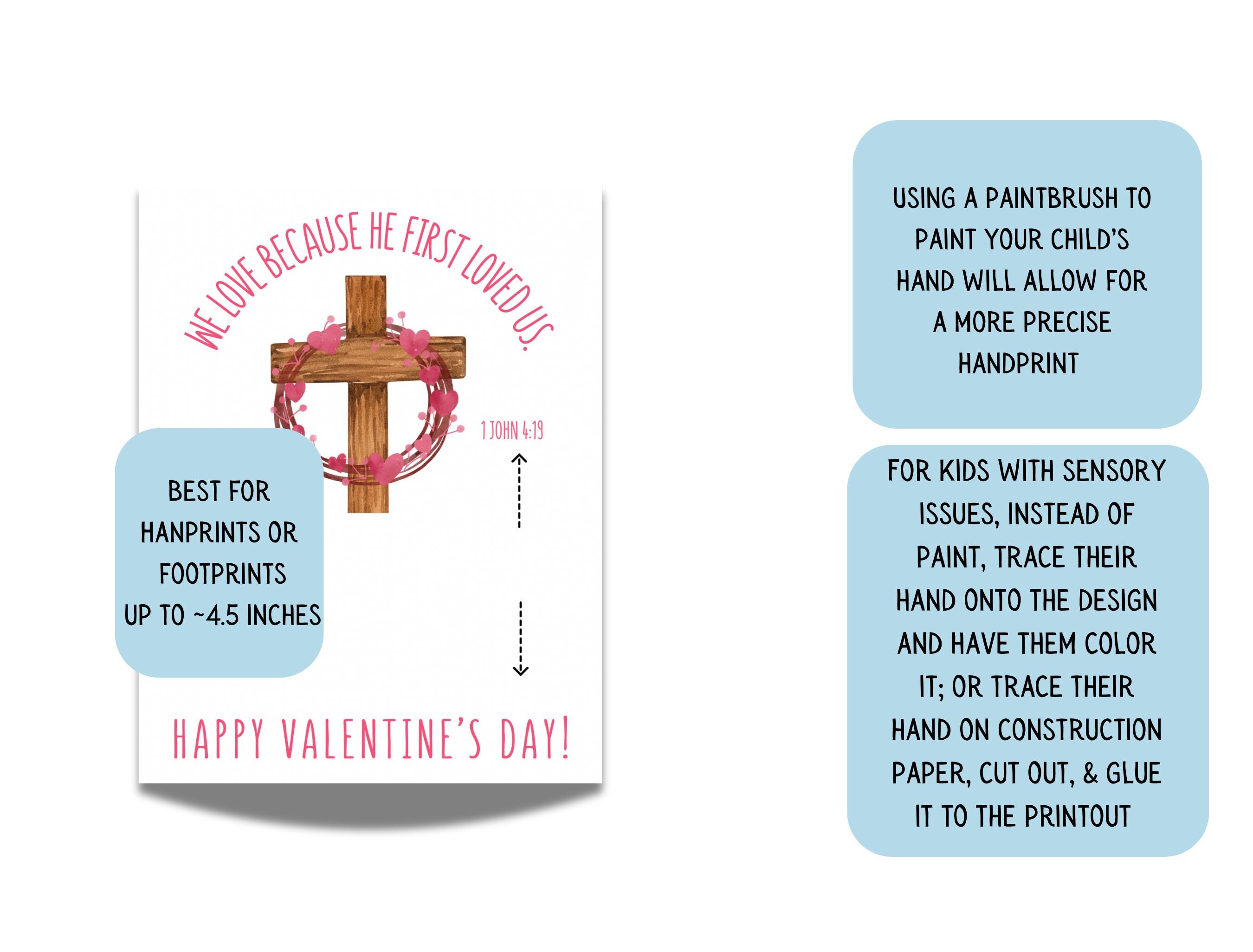 Preschool Bible Craft, Valentine’s Handprint, Christian Craft, Sunday ...