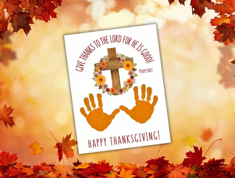 Thanksgiving Handprint Art, Bible Verse Craft (digital Download) - Etsy