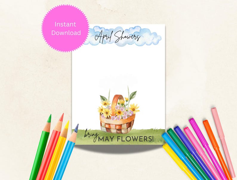 April Showers Bring May Flowers, Handprint Art, Spring Flowers Craft ...