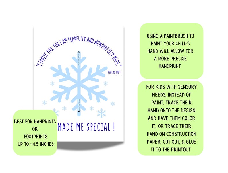Snowflake Handprint Bible Verse Craft, Sunday School Art (digital ...