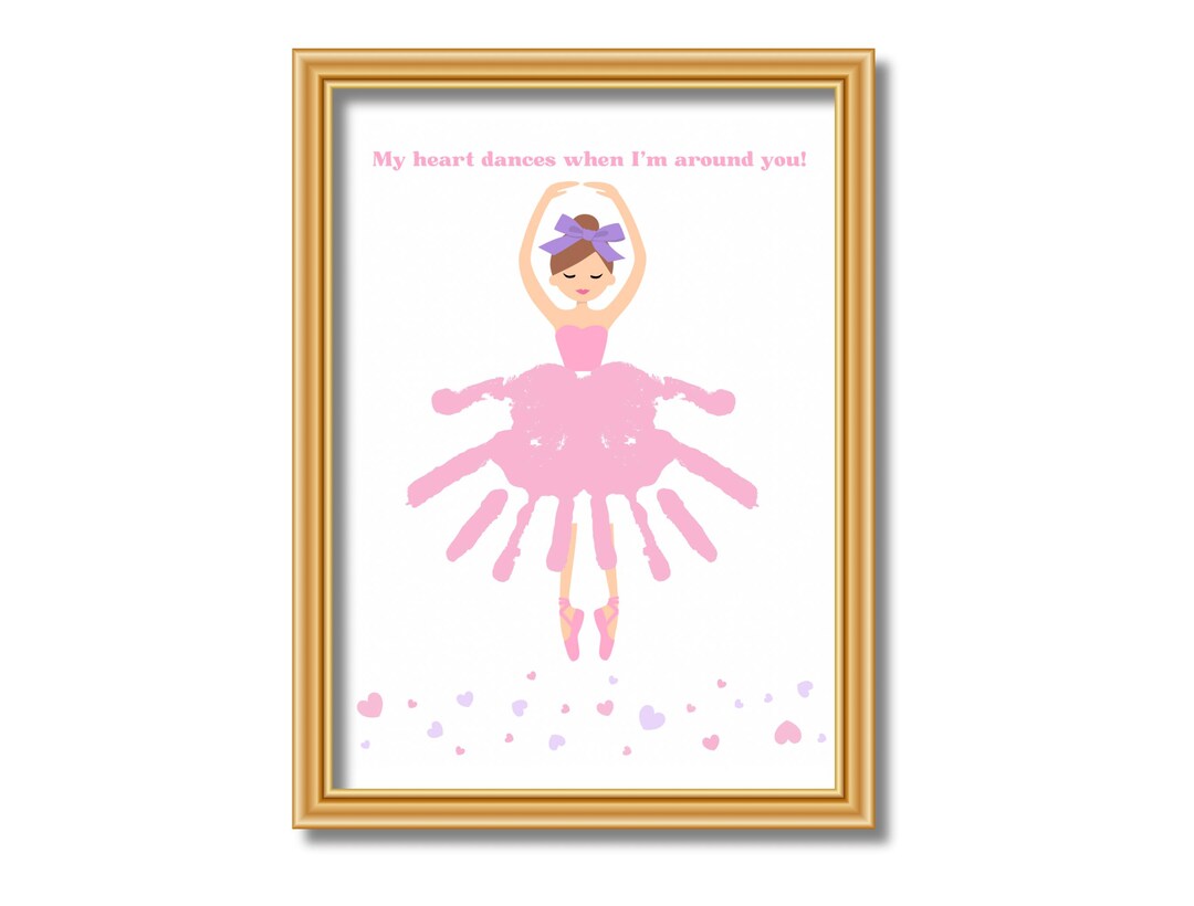 Handprint Art Print, Ballerina Wall Art, Handprint Craft, Valentine ...