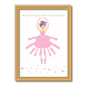 Handprint Art Print, Ballerina Wall Art, Handprint Craft, Valentine ...