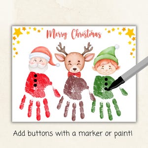 Christmas Handprint Art, Christmas Santa Craft, Christmas Keepsake ...