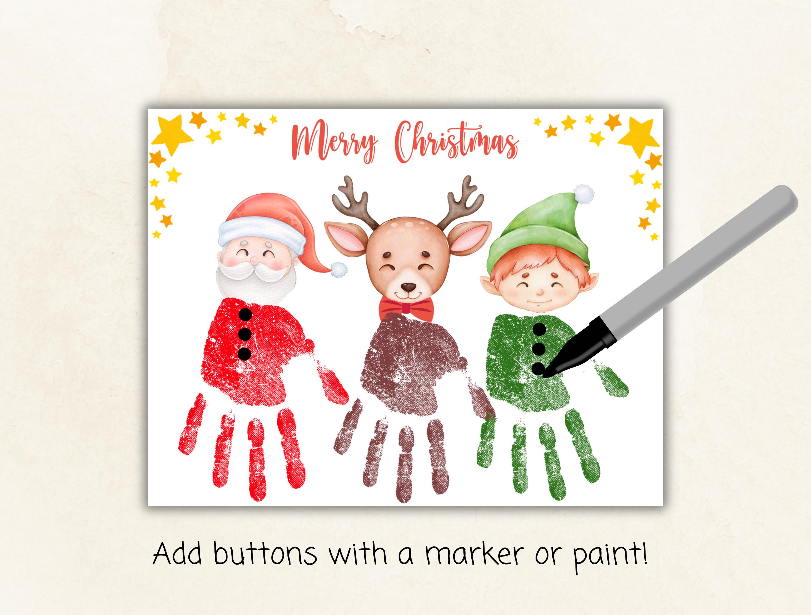 Christmas Handprint Art, Christmas Santa Craft, Christmas Keepsake ...