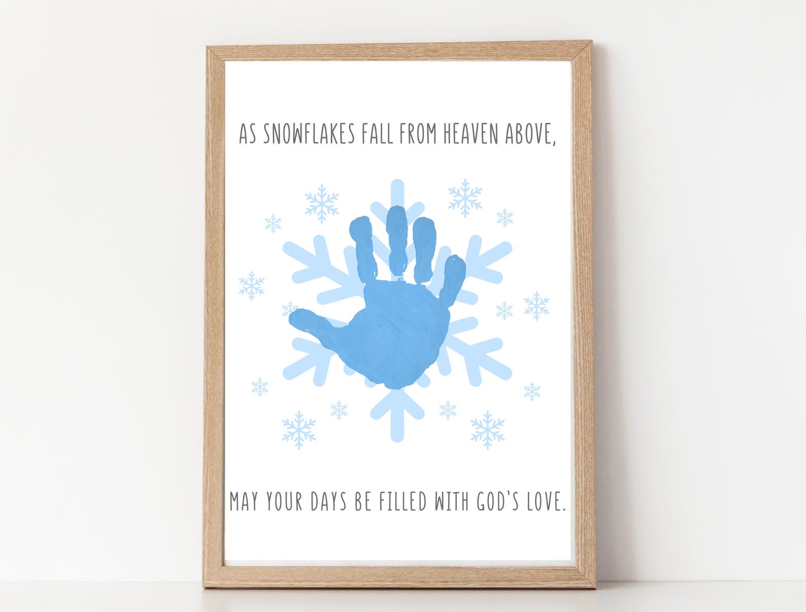 Snowflake Handprint Winter Blessing Craft, Sunday School Art (digital ...