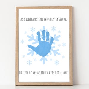 Snowflake Handprint Winter Blessing Craft, Sunday School Art (digital ...