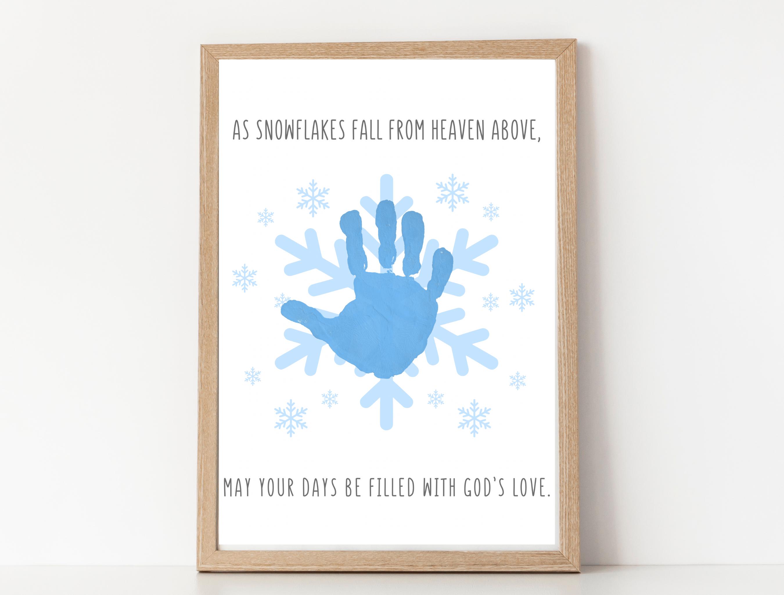 Snowflake Handprint Winter Blessing Craft, Sunday School Art (digital ...