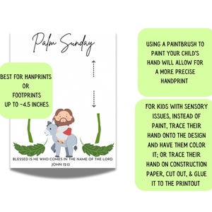 Palm Sunday Handprint Art Craft, Printable Palm Sunday Craft, Easter ...