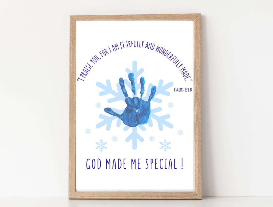 Snowflake Handprint Bible Verse Craft, Sunday School Art (digital ...