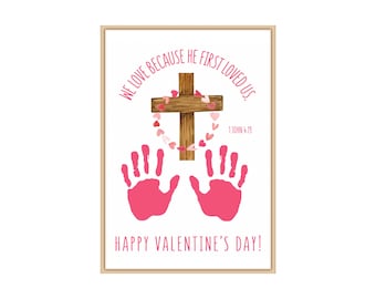 Preschool Bible Craft, Valentine’s Handprint, Christian Homeschool ...