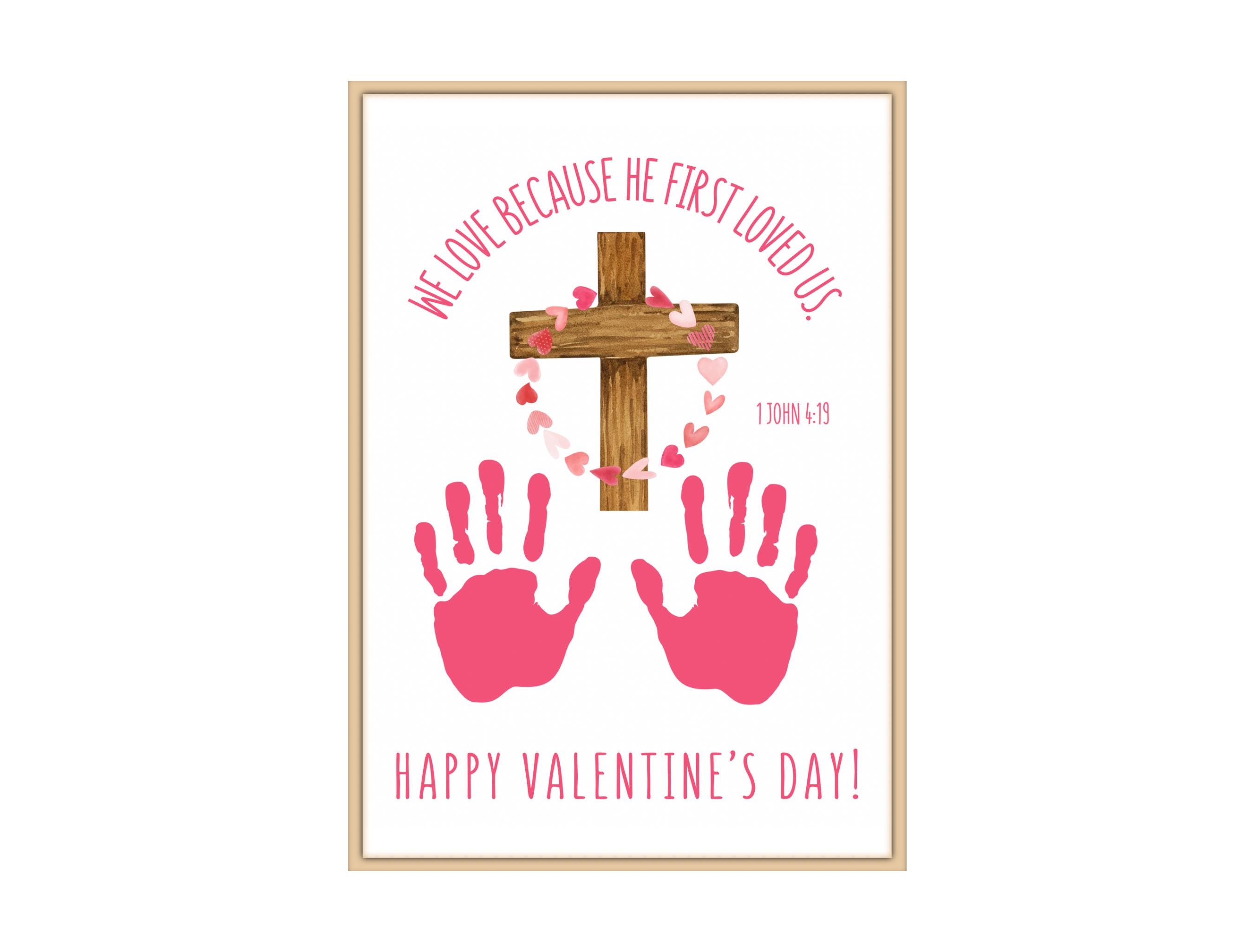 Preschool Bible Craft, Valentine’s Handprint, Christian Craft, Sunday ...