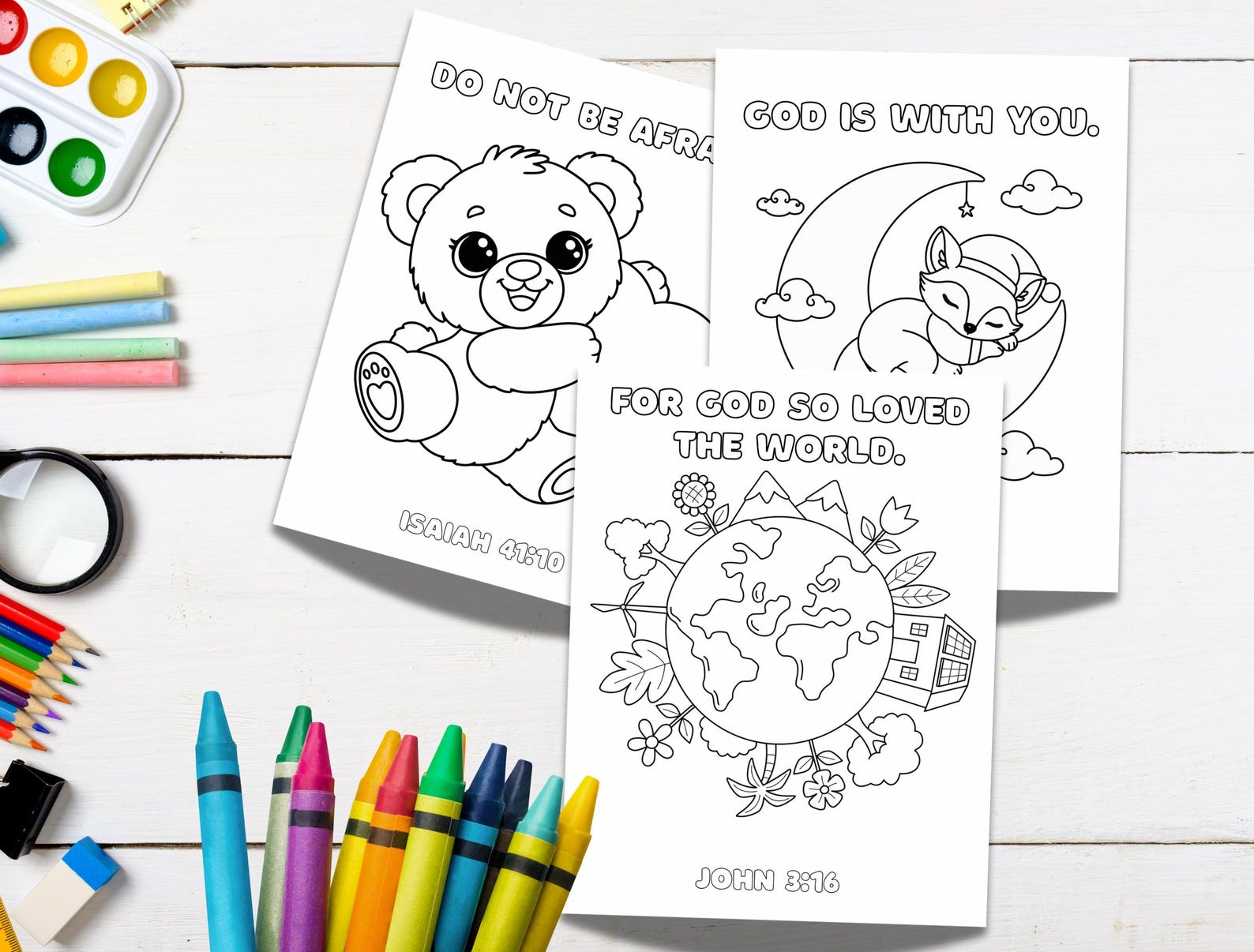 Preschool Bible Verse Coloring Pages: Sunday School Activity (PDF ...