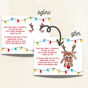 Reindeer Handprint Christmas Poem Craft, Preschool Christmas Art ...